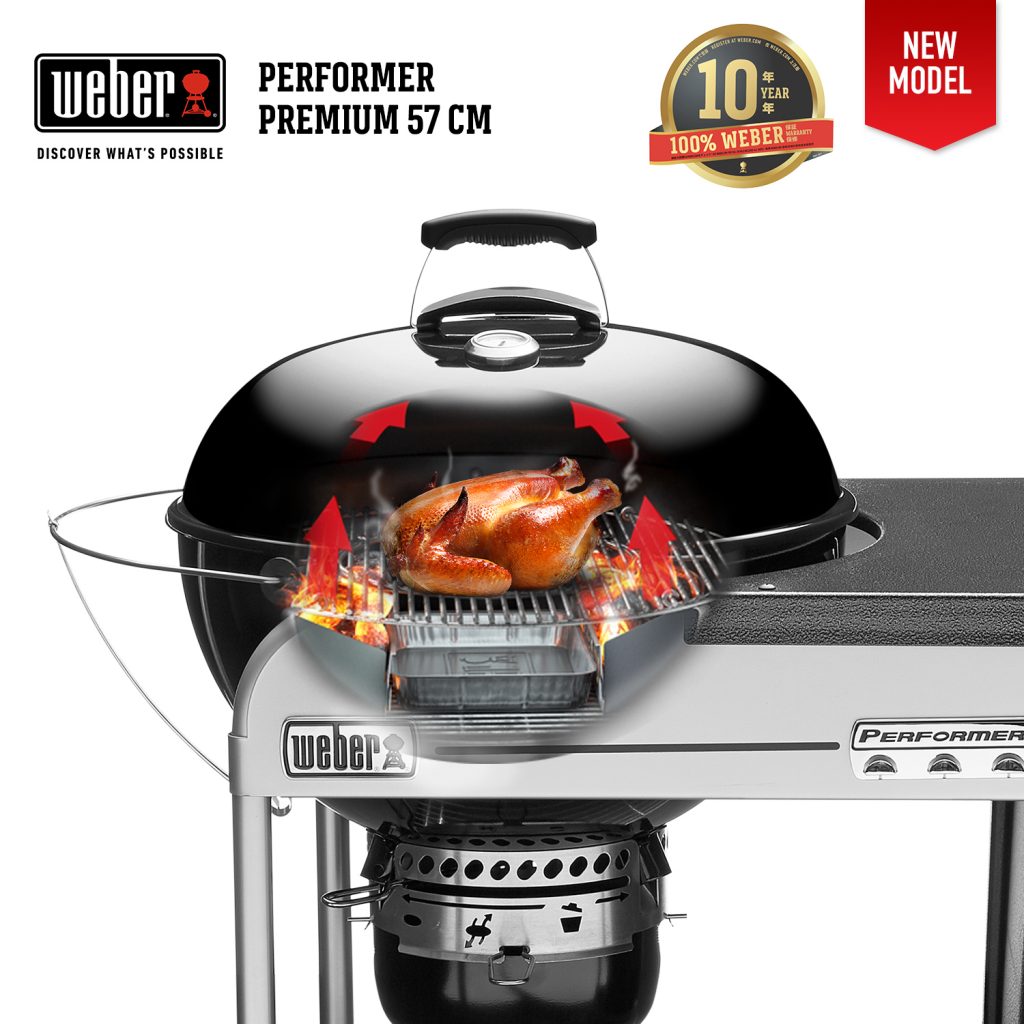 Weber Performer Premium 57cm (22.5) GBS Charcoal Grill - Cookaburra ...