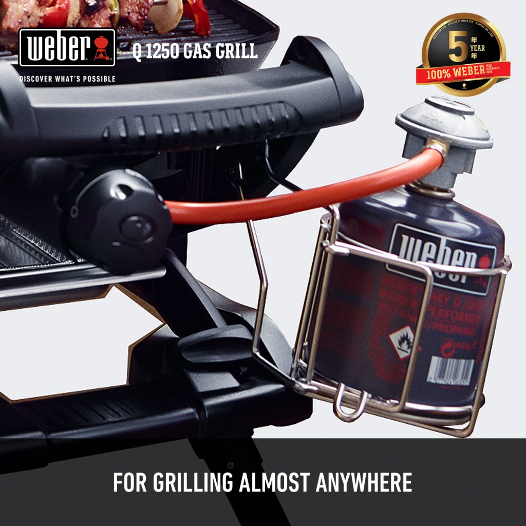 Weber Q1250 Portable Gas Grill (Red) - Cookaburra - The BBQ Lifestyle ...